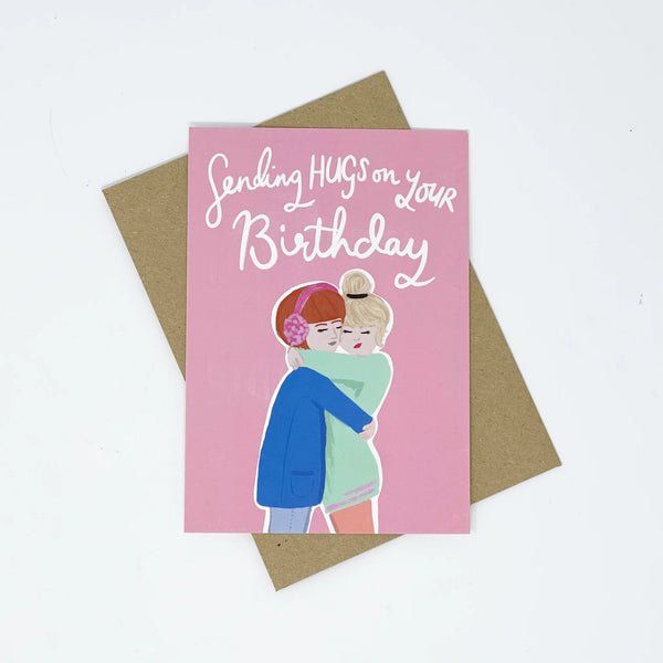 Sending Hugs on Your Birthday Card Nest Rhiwbina Cardiff - Nest Cardiff